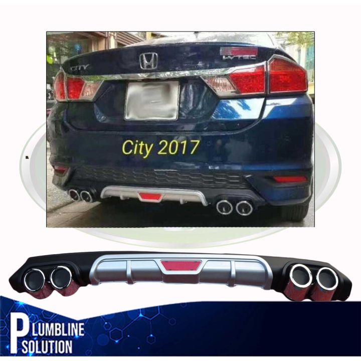 Honda City 2017 2018 2019 OEM Rear Diffuser Chrome Exhaust Bumper ...