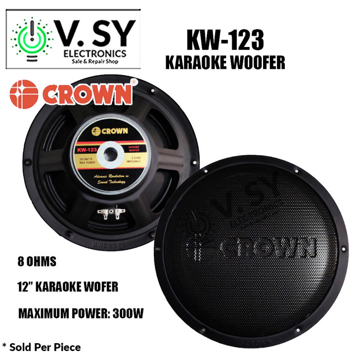 Original 2023 Crown KW-123 300W 8 Ohms 12 Inches Karaoker Woofer Speaker KW 123 KW123 Subwoofer ...