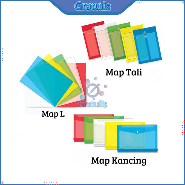 MAP FILE DOKUMEN PLASTIK [1 PCS] / MAP POLOS TALI KANCING BENING ...