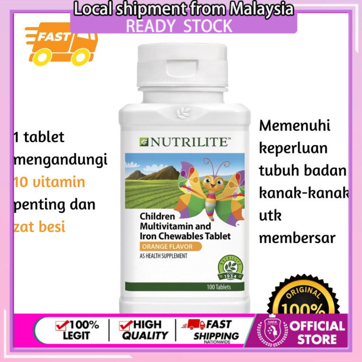 Ready StockAmway Nutrilite Children Multivitamin And Iron Chewables Tablet (100 Tab) / Trial ...