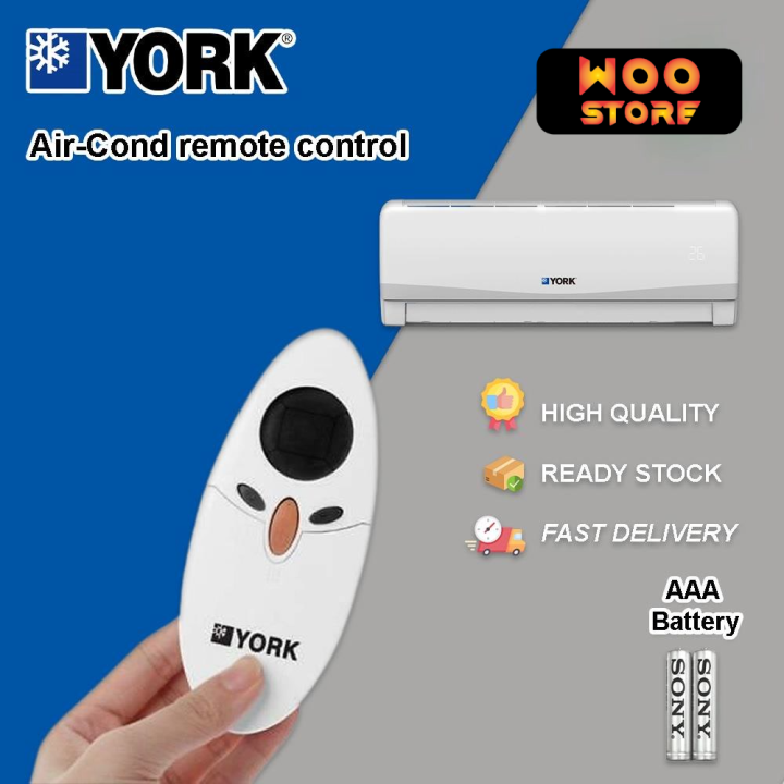 【FREE BATTERY】[M'SIA STOCK] AIR COND AIR CONDITIONER REMOTE CONTROL REPLACEMENT FOR YORK | Lazada