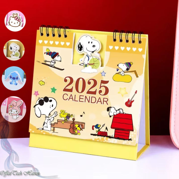 【Optimal product 】2025 Calendar Snoopy Sanrio Desk Standing Flip ...