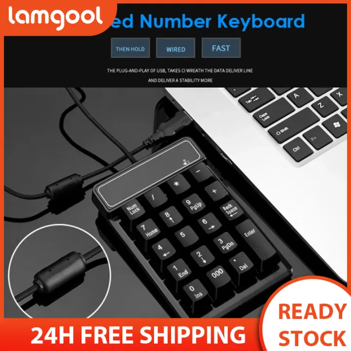 19 Keys Wired Usb Numeric Keyboard Mechanical Feeling Mini Keypad ...
