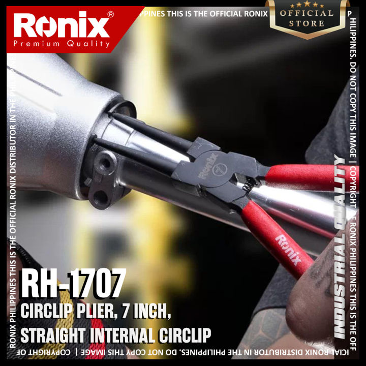 Ronix RH-1707 Circlip Plier, 7 Inch, Straight Internal Circlip nstall ...