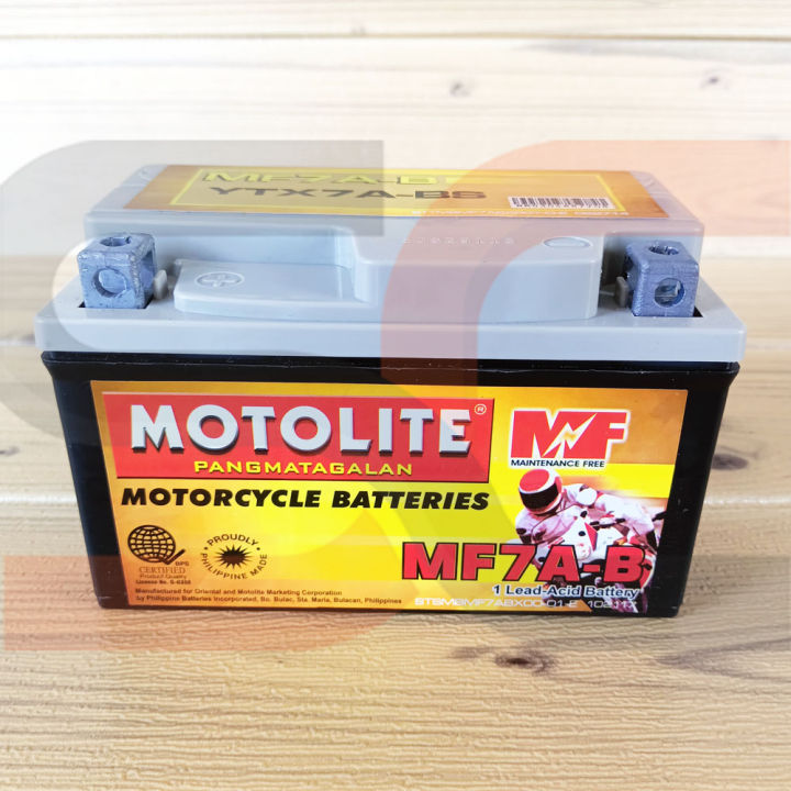 Motolite MF7A-B Maintenance Free Motorcycle Battery YTX7A-BS MF7A MF7 ...