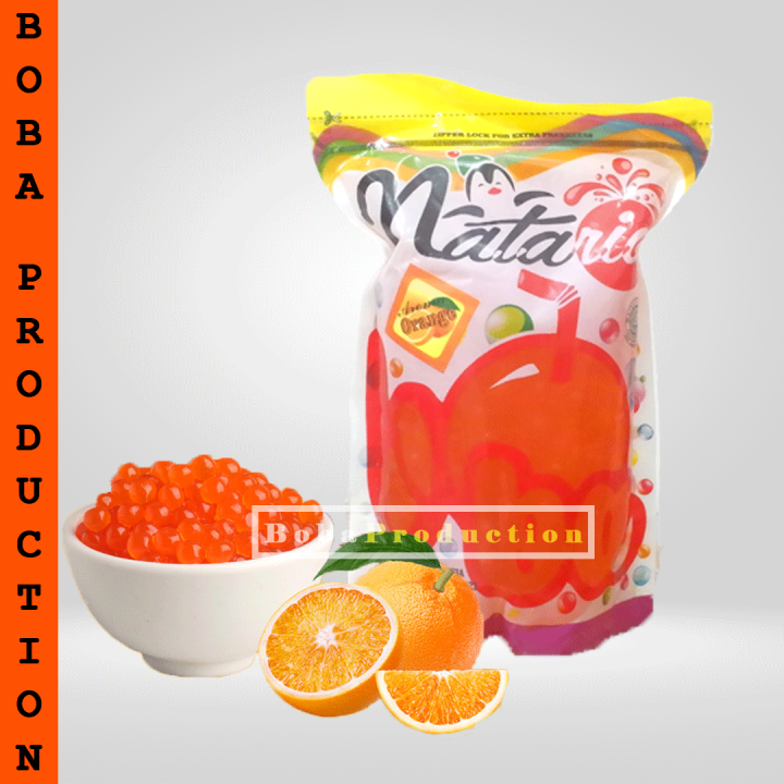 Popping Boba Varian Orange - Poping boba Jeruk Halal - Boba Production ...