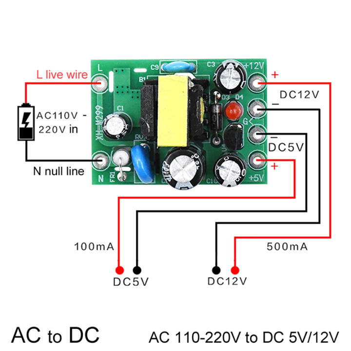 iNBdvT2Z Bộ chuyển đổi AC-DC Mini mạch Mô-đun AC110V 220V sang DC 12V 0 ...