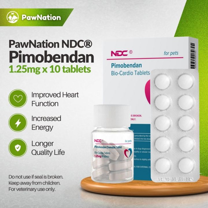 Pimobendan 5mg and 1.25mg 10 Tablets for Dogs and Cats Heart Supplement Cardiovascular Support ...