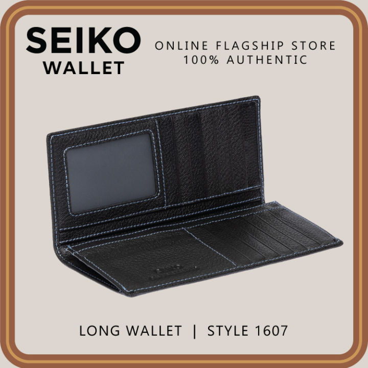 Seiko Wallet - Genuine Leather Long Envelope Wallet (With RFID Blocker ...