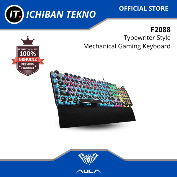 AULA F2088 Typewriter Style Mechanical Gaming Keyboard Blue Switch ...