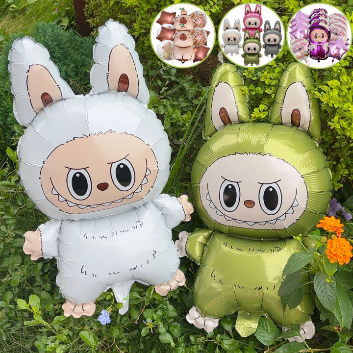 【Hibeautylife】Cartoon Labubu Foil Balloons Capybara Balloon Birthday ...