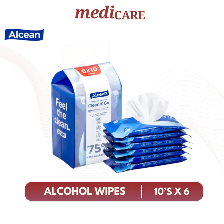 ALCOSM 75% Alcohol Wet Wipes / Wet Tissue [ 50 Wipes x 3 Packs] | Lazada