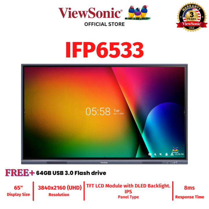 Viewsonic Viewboard IFP6533 - 65" UHD / 60Hz / TFT LCD Module with DLED ...