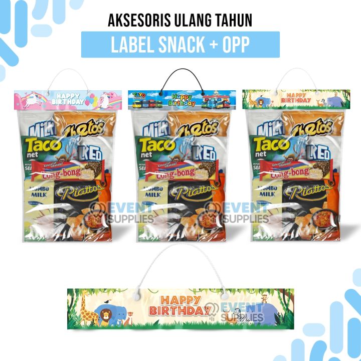 Tas Label + Plastik Ultah Snack Plastik Bungkusan Ulang Tahun 25 x 40cm ...
