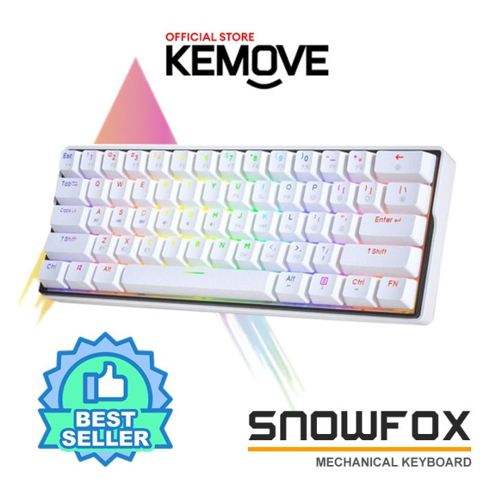 Kemove DK61 Snowfox Wireless Mechanical Keyboard (60% Layout, Wired ...