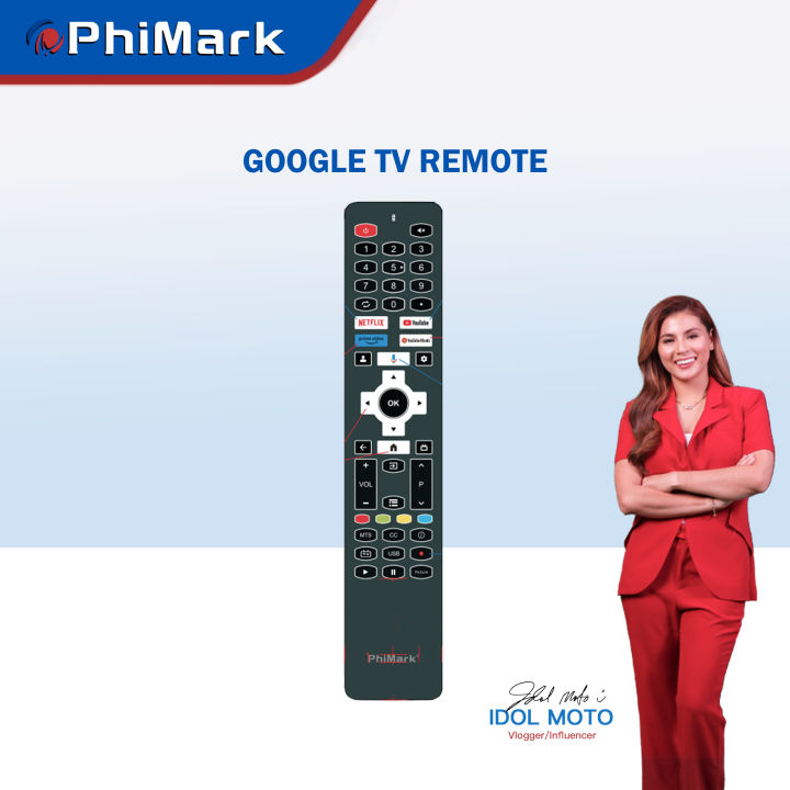 PhiMark 2K Google TV BLUETOOTH REMOTE CONTROLLER (For 32"/43" Google TV) | Lazada PH