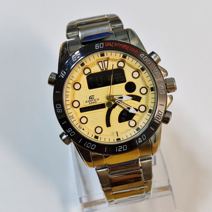 New Edifice Dual Time Men's Action Watch Actual-Pic Non-Tarnish ...