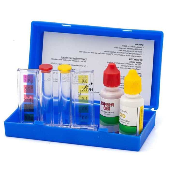 Swimming Pool Spa Water Chemical Test Kit Reagent pH Indicator Phenol ...