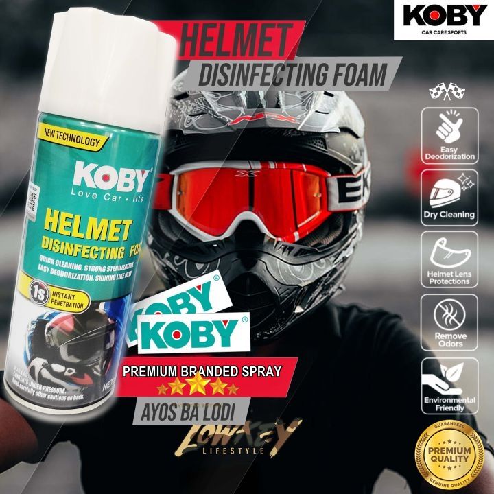 KOBY New Helmet Deodorizer Disinfecting Foam Spray 450ML - Multipurpose ...