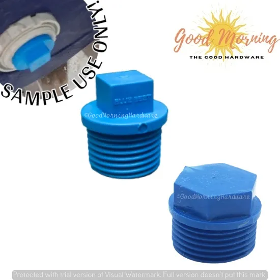 5PCS PVC Pipeline Plug Blue PVC Water Pipeline Fittings Male Thread End ...
