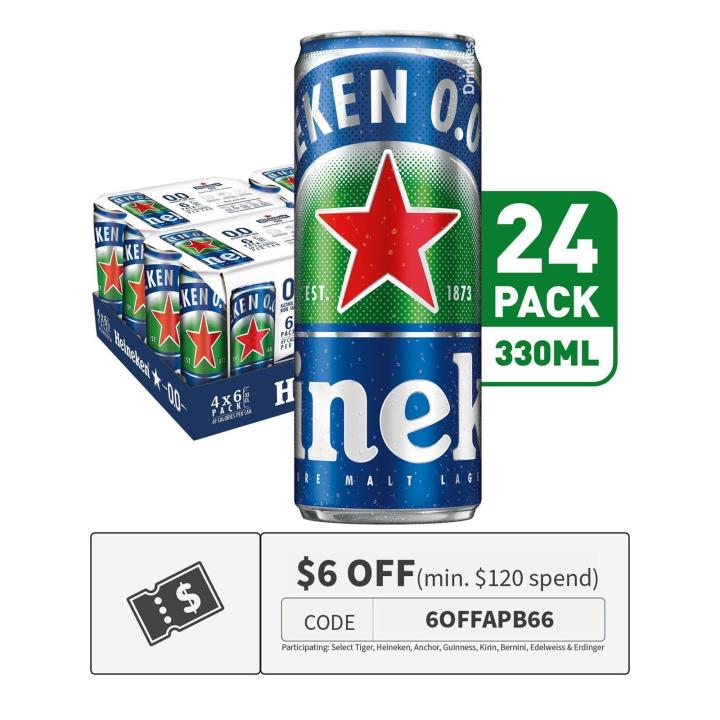 Heineken 0.0% Zero Alcohol Beer Can 24 X 330ML | Lazada Singapore