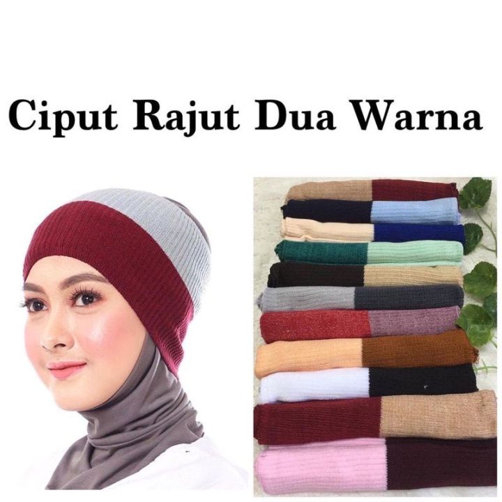 PAKET ISI 10 PCS / Bandana Ciput rajut 2 warna premium | Lazada Indonesia