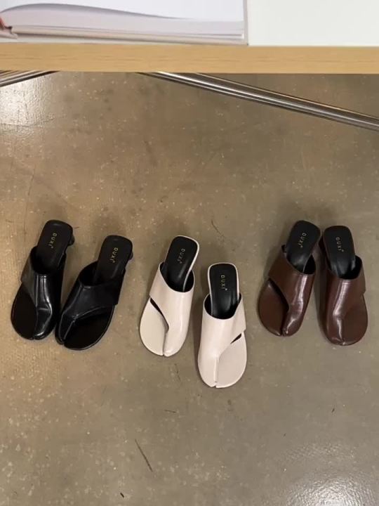 DUXI ดอลฮีรองเท้าแตะคีบแบบแยกนิ้วเท้ามีเอกลักษณ์ส่วนตัวรองเท้าแตะส้นหนา ...