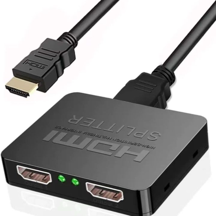 HDMI Splitter In 1 Out 2 พร้อมด้วย Power Adapter Splitter รองรับ HDMI ...
