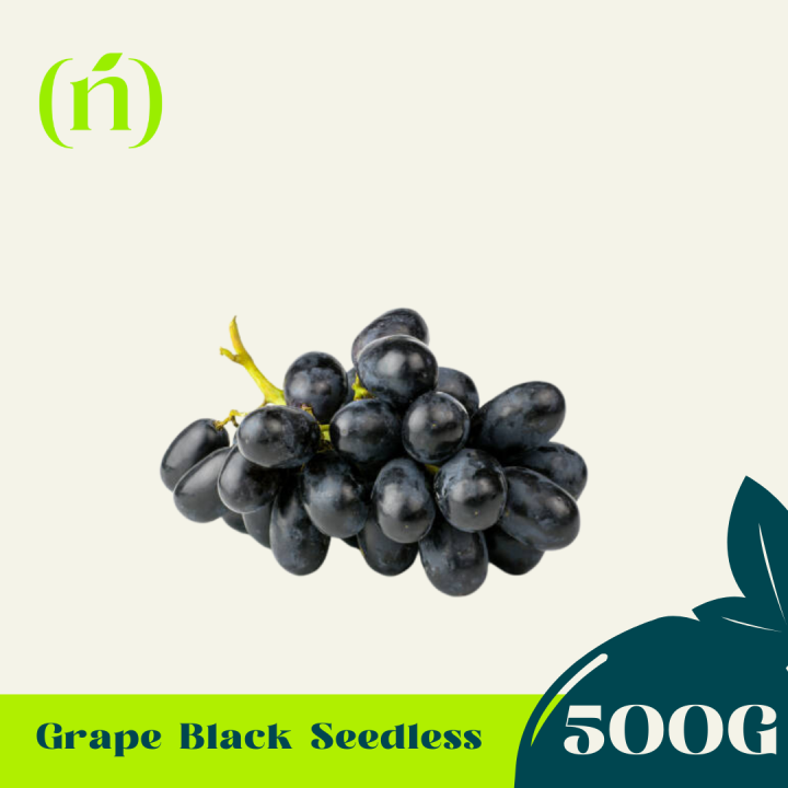 Nature Farm Grape Black Seedless / Anggur Hitam (500G+-/PKT) | Lazada