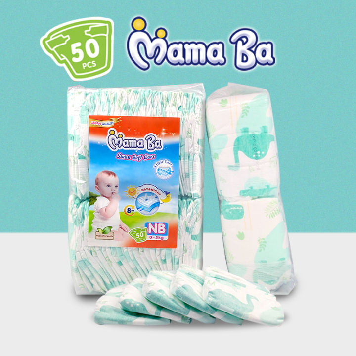 Mamaba BABY DIAPER 50pcs diaper large Magic Tape diaper | Lazada PH