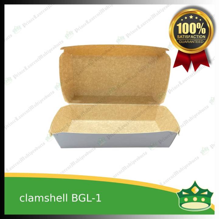 [50 pcs] clamshell white rectangular BGL-1 food box for take-out packed ...