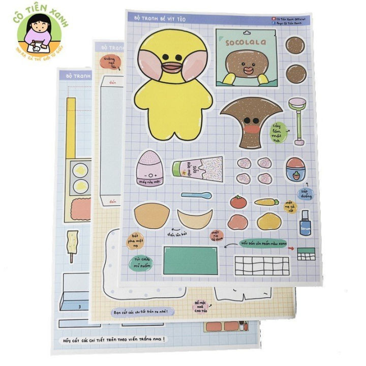 Bộ Tranh Đồ Chơi Giấy Cô Tiên Xanh Bé Tèo | Lazada.vn