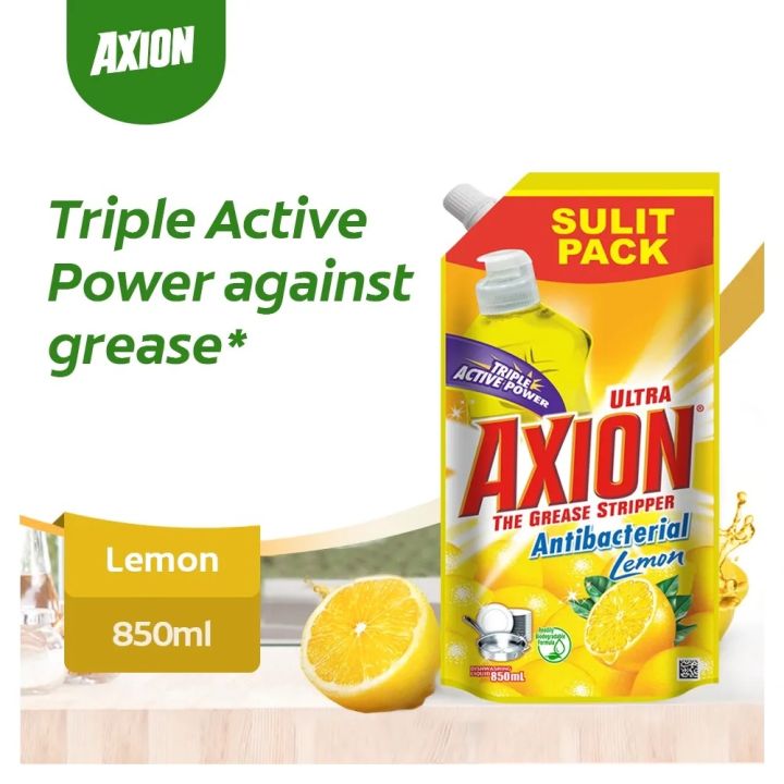 AXION Ultra Triple Active Power Antibacterial Dishwashing Liquid (LEMON ...