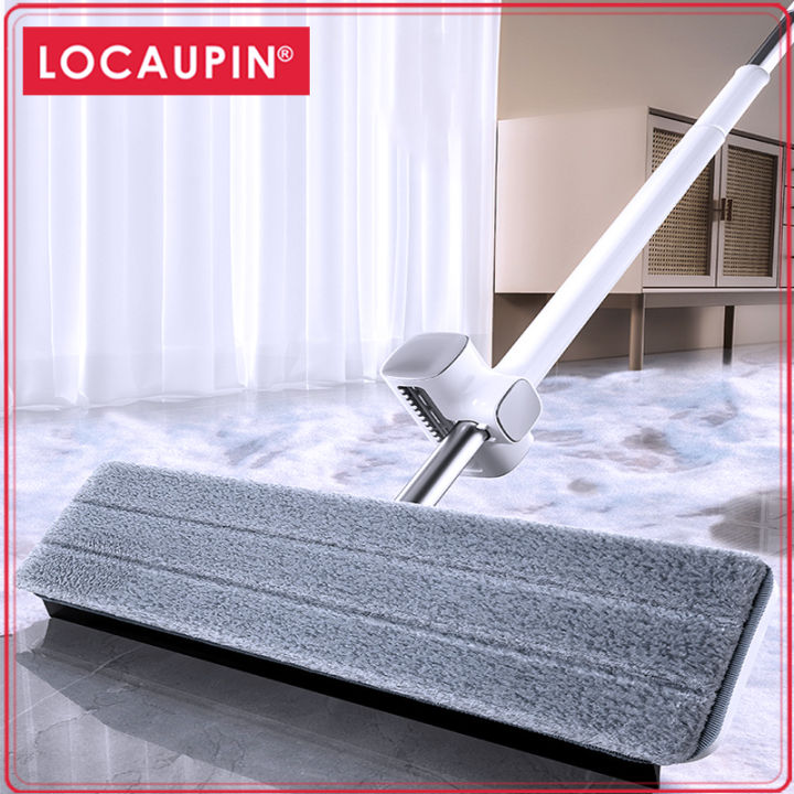 Locaupin Cleaning Large Panel Flat Mop Self Wringing Floor Cleaning Mop ...