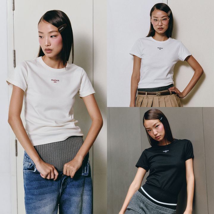 maison KEEPS | The Classic Original Logo Tee | เสื้อยืด ปักโลโก้ | Lazada.co.th