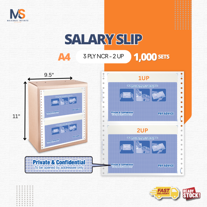 Salary Slip / A4 3 Ply 2 Up - 1000 sets | Lazada