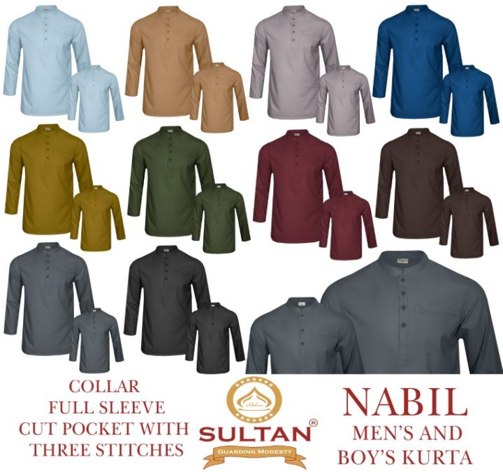 SULTAN KURTA-NABIL – BOY’S - COLLAR - FULL SLEEVE WITH CUT POCKET AND ...