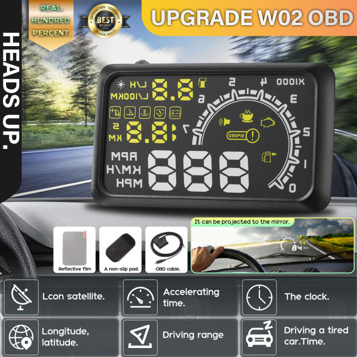 W02 OBD Gauge Automobile Smart OBD 2 Auto Meter Speedometer Digital Oil ...