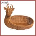 JuEeyl Rattan Woven Fruit Basket Cute Shape Fruit Bowls Tray Vegetable ...