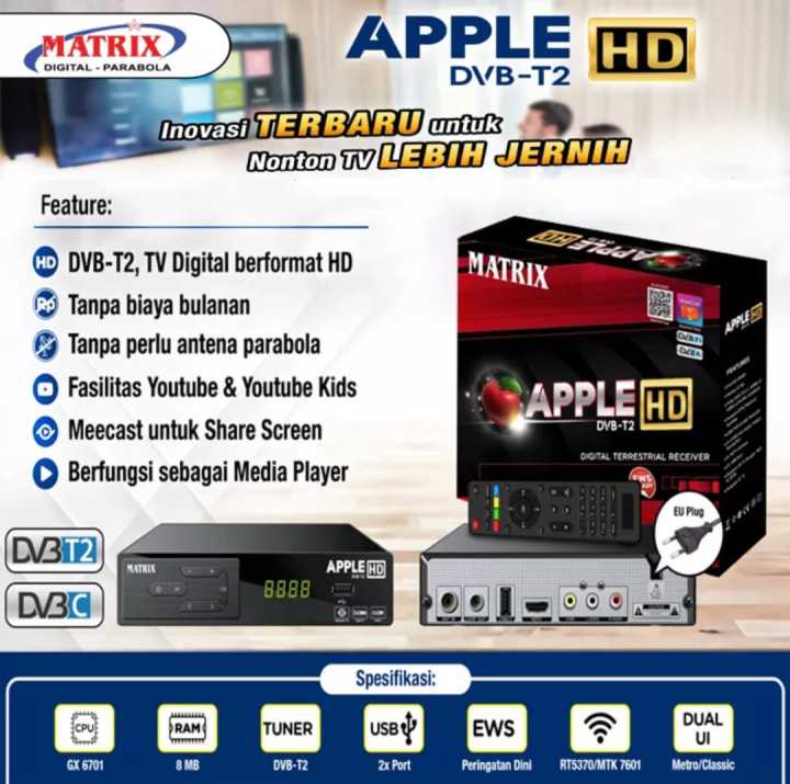 Set Top Box TV Digital Matrik Apple SUper HD Visio Freebox DVB T2 Full ...