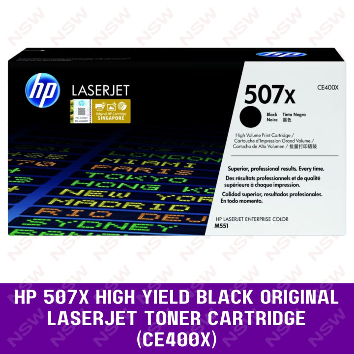 HP 507X High Yield Black Original LaserJet Toner Cartridge (CE400X ...