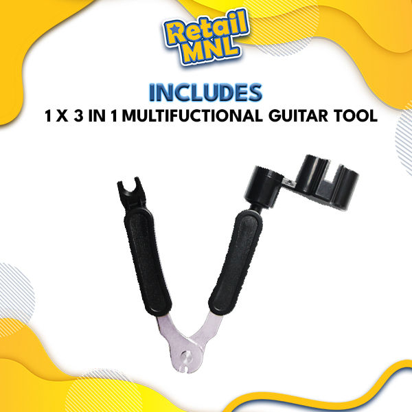 Retailmnl 3 IN 1 Multifunctional Guitar Tool Guitar Winder + String ...