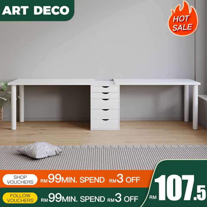Study Table Drawer Storage Writing Table Meja Belajar Side Cabinet ...