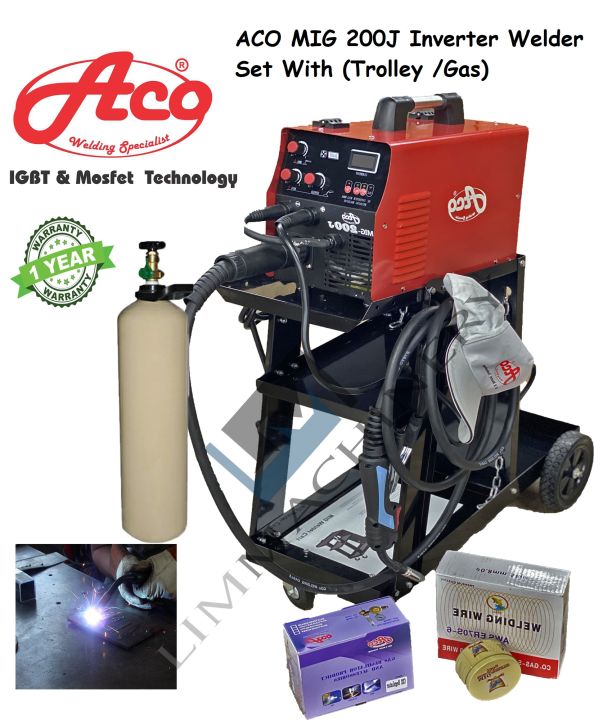 ACO MIG 200J 4 In 1 Inverter Welding Set 190Amp (MIG / ARC / Flux Core ...