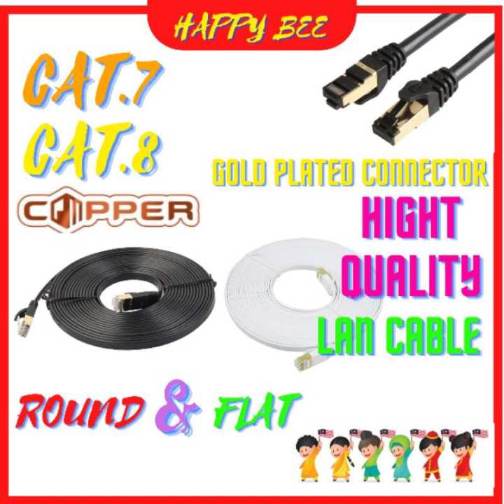 20M/30M/50M10 Gbps CAT 7 Lan Cable Gold Plated Connector Network Cable ...