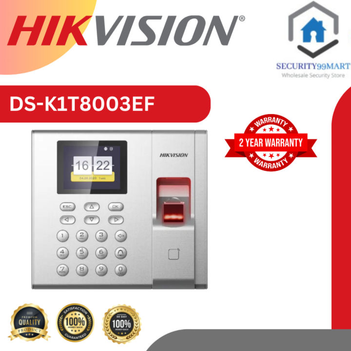 HIKVISION DS-K1T8003EF Standalone Fingerprint Door Access + Time Attendance Reader (EM Card ...