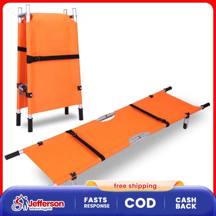 Foldable Emergency Stretcher with Wheels Mild Steel, Size: 200x 55x18cm ...