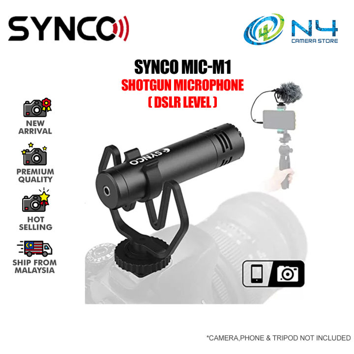 SYNCO Mic-M1 Mic M1 On-Camera Shotgun Microphone DSLR Level with Shock Mount (Original 1 Year ...
