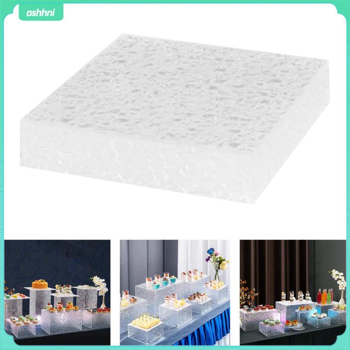 oshhni Acrylic Dessert Stand Cube Display Nesting Buffet Riser for ...
