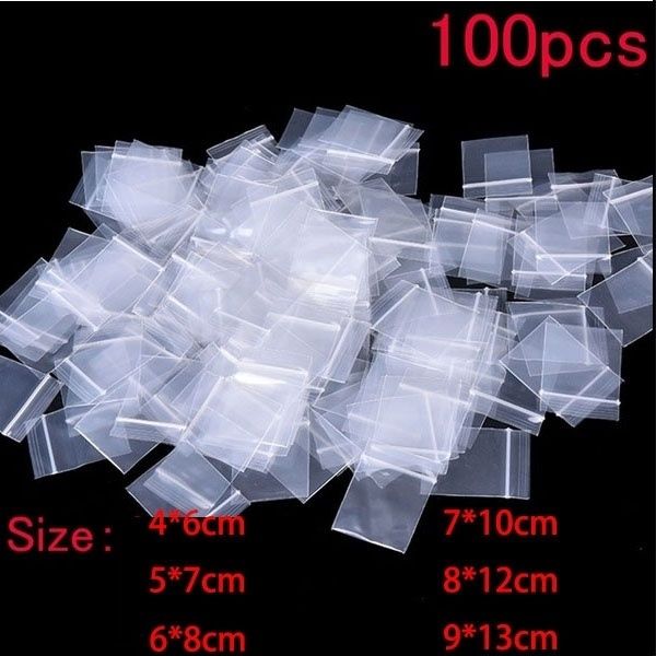 100Pcs/set Mini Zip Lock* Baggies Plastic Packaging Bags Small Plastic ...